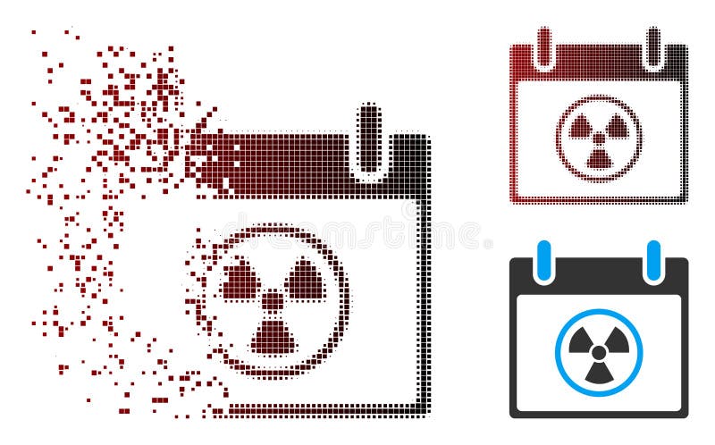 Fractured Pixel Halftone Atomic Calendar Day Icon Stock Vector ...