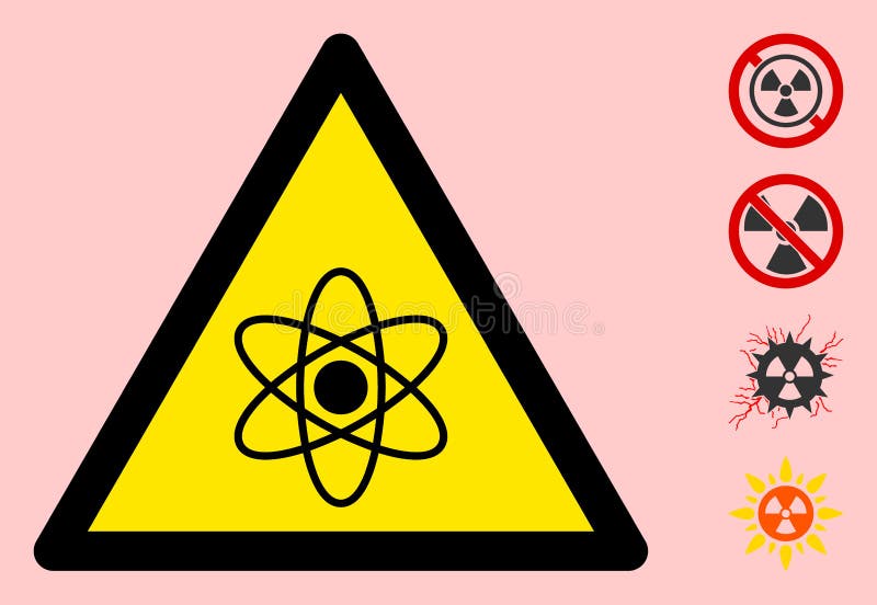 Vector Atomic Warning Triangle Sign Icon Stock Illustration ...