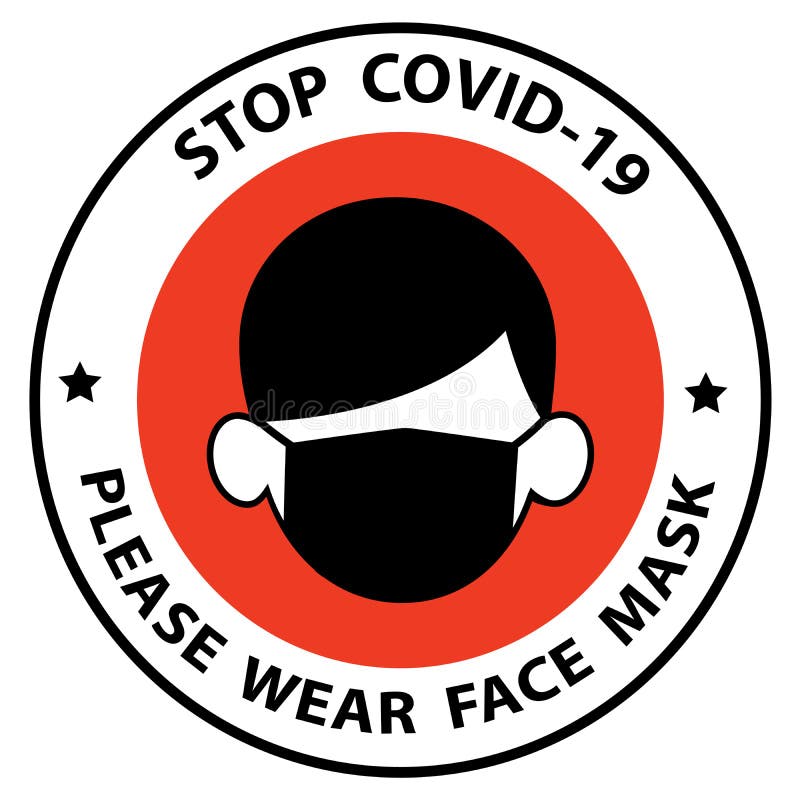 Vector Attention Sign,Stop Covid-19, Please Wear Face Mask Avoid Covid ...