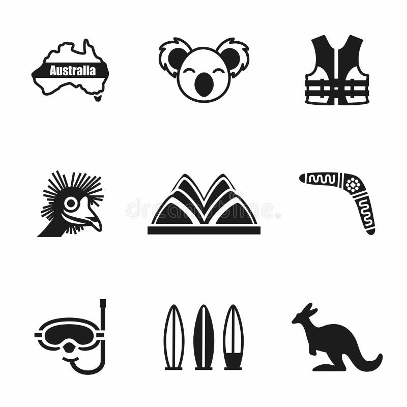 Vector Australia icon set stock vector. Illustration of southern - 56042086