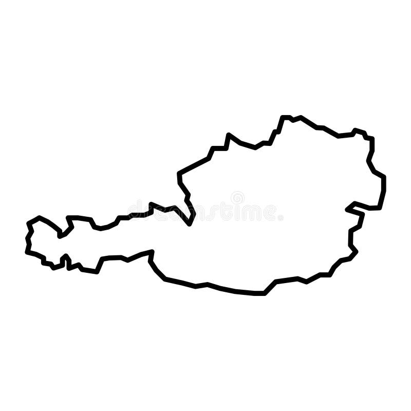 Vector Austria Outline Map on White Background Stock Vector ...