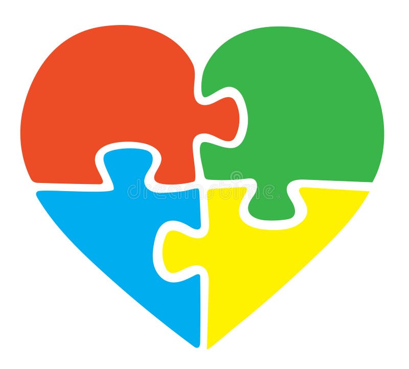 Vector Autism Awareness Heart. Stock Illustration - Illustration of ...