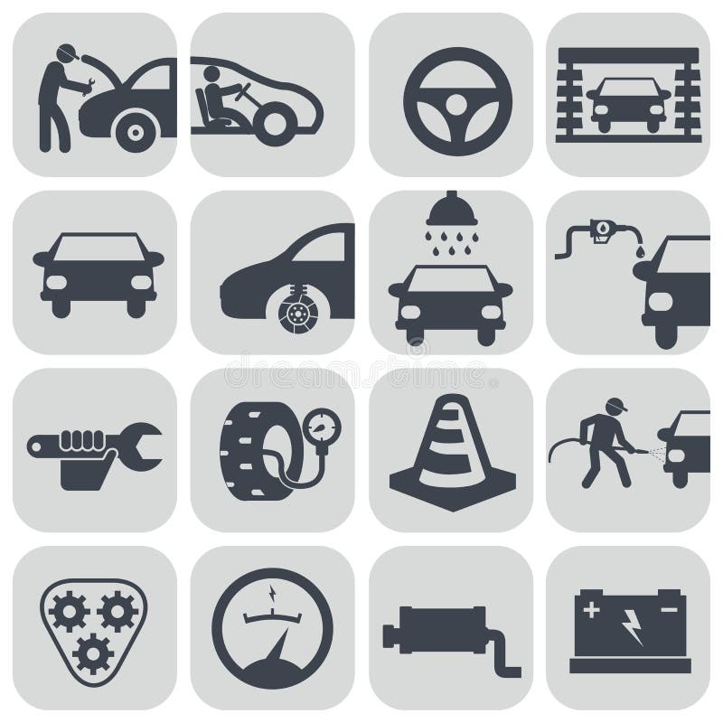 Vector Auto Car and Mechanic Icons Set.car Part Set of Repair Icon ...
