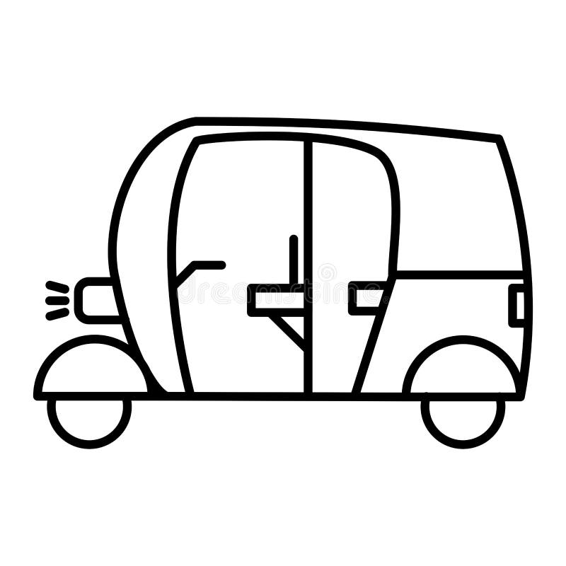 Vector Auto Rickshaw Outline Icon Design Stock Vector - Illustration of ...