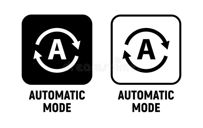 Automatic Mode Button Vector Icon Stock Vector - Illustration of filled ...