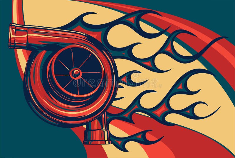 Automotive Turbo Logo. Turbo and Fire Combination Design. Modern ...