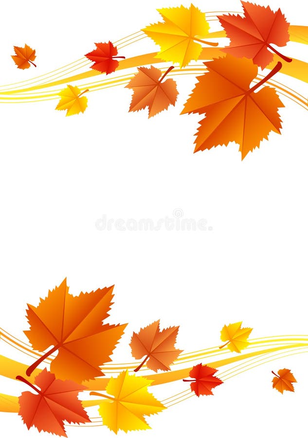 Autumn Frame with Leaves. Fall Leaf Seamless Border Stock Illustration ...