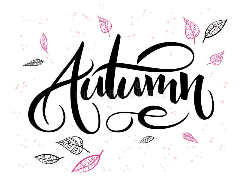 Vector Autumn Sale Banner with Hand Lettering and Yellow Autumn Maple ...