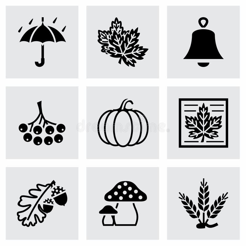 Vector Autumn icon set stock vector. Illustration of honeycomb - 62961809
