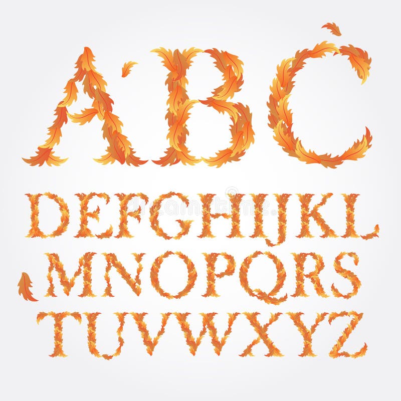 Autumn Alphabet Vector Letters Set Stock Vector - Illustration of kids ...