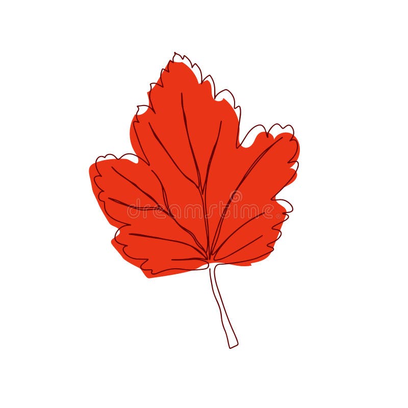Vector Autumn Leaf Continuous Line Drawing. Autumn Leaf One Line Style ...