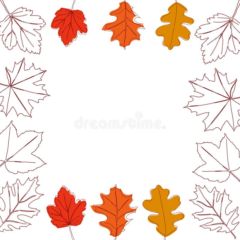 Vector Autumn Leaf Continuous Line Drawing. Autumn Leaf One Line Style ...