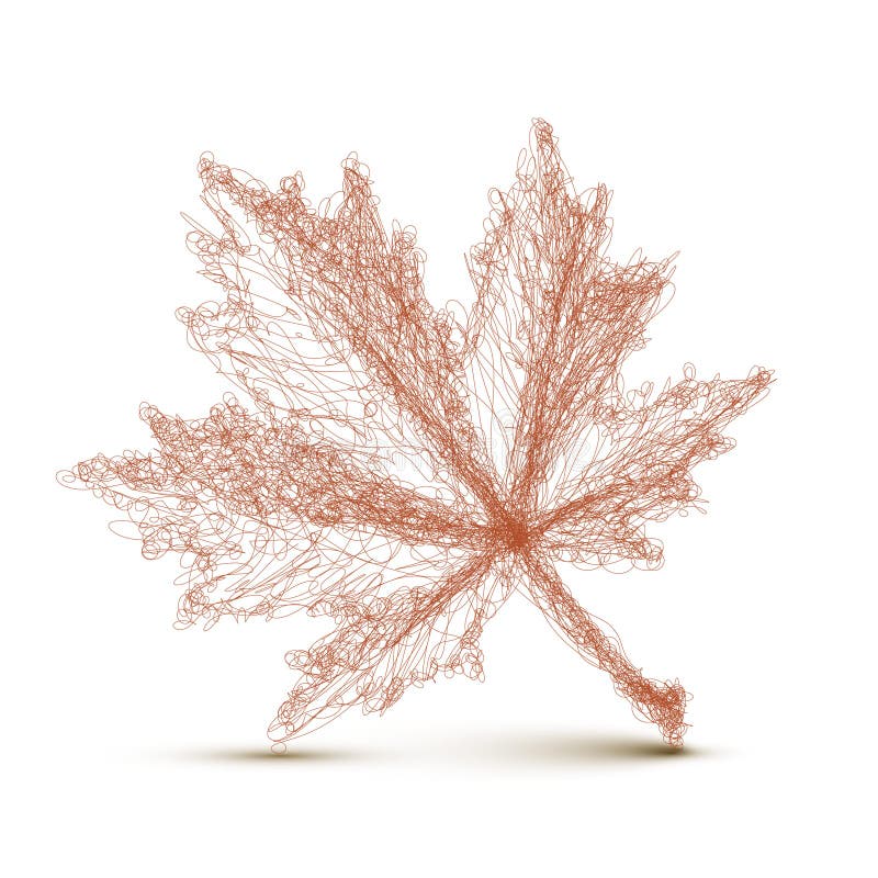 Vector Autumn Leaf - Continuous Line Drawing Stock Vector ...