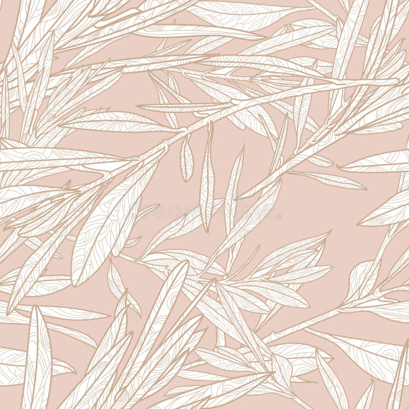 Vector Autumn Leaves and Branches Seamless Pattern. Neutral Beige Fall ...