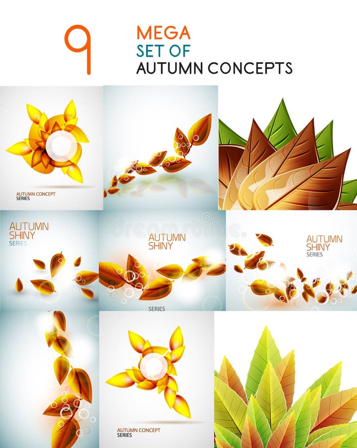 Vector Autumn Leaves Design Collection Stock Vector - Illustration of ...