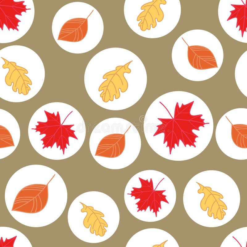 Vector Autumn Leaves Geometric Repeat Pattern Background. Stock Vector ...