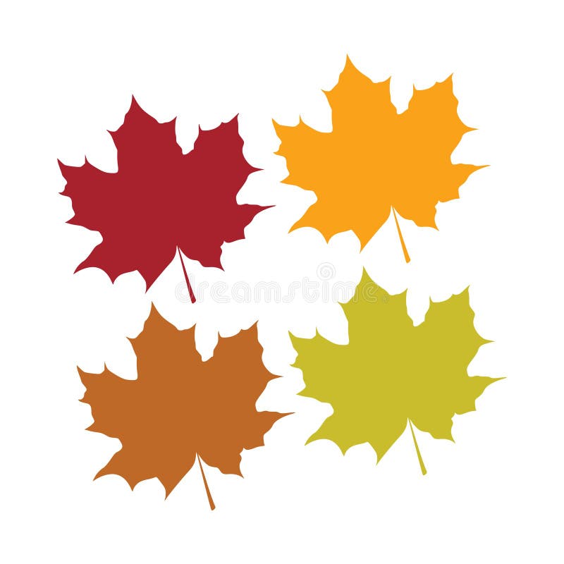Vector Autumn Leaves Icon, Simple Vector Illustration Stock ...