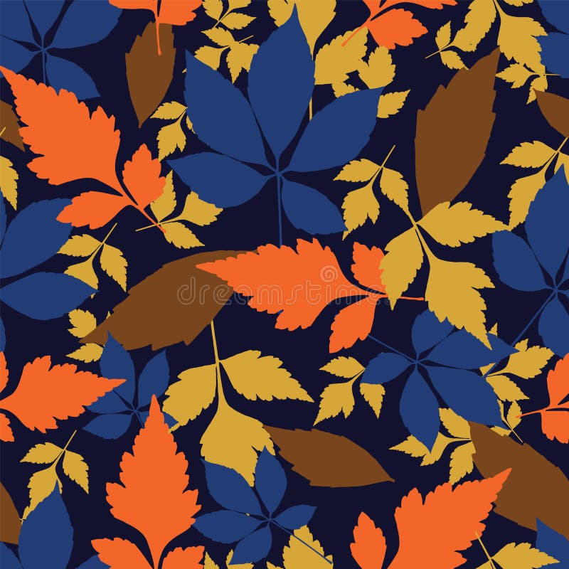 Vector Autumn Leaves Seamless Pattern Repeat Background Stock Vector ...