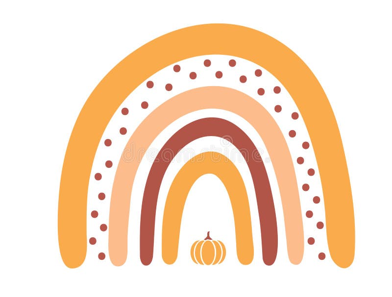 Vector Autumn Rainbow, with a Pumpkin. Stock Vector - Illustration of ...