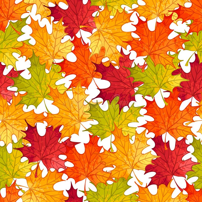 Autumn Seamless Pattern with Watercolor Maple Leaves Stock Vector ...