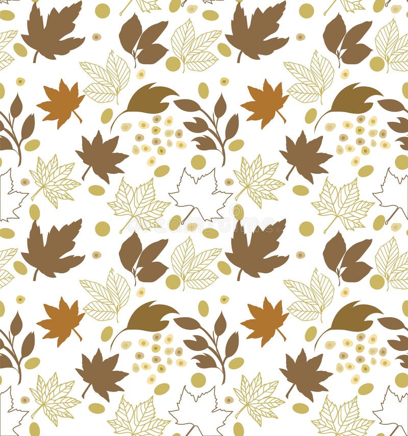 Vector Autumn Seamless Pattern with Falling Leaves. Botanical Repeated ...