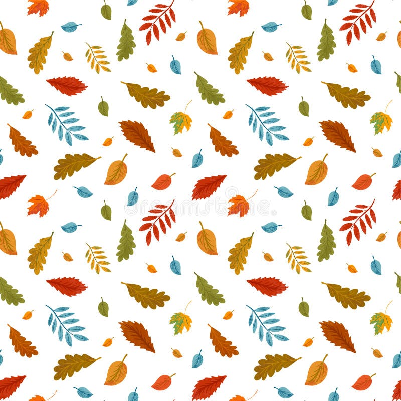 Vector Autumn Seamless Pattern. Repeated Fall Texture. Cozy Hand Drawn ...
