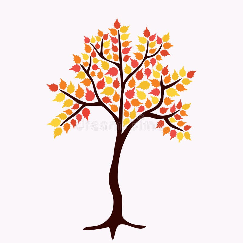 Vector Autumn Doodles Card. Hand Draw Trees and Leafs Over the City ...