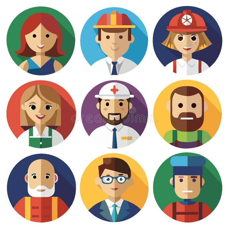 Vector of Avatar Men and Women Profile, Flat Profile Vector, Different ...