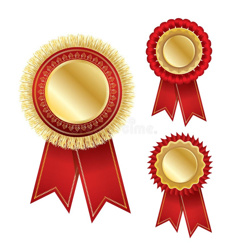 Vector Award Badge with Ribbon Stock Vector - Illustration of label ...