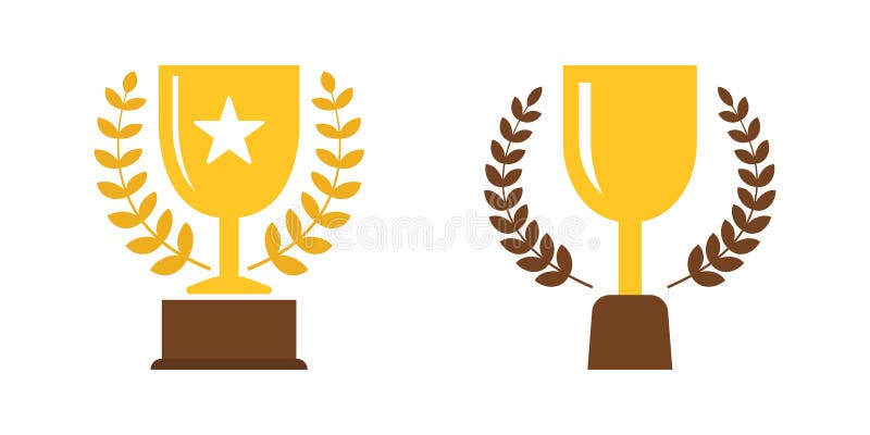 Vector Award with Laurel Wreath Icon Set. Trophy Icon Symbols. Medal ...
