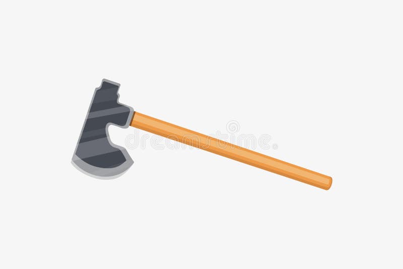 Vector Ax in Cartoon Flat Style Isolated on White. Stock Vector ...