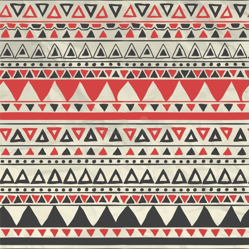 Aztec Tribal Seamless Black and White Pattern Set Stock Vector ...