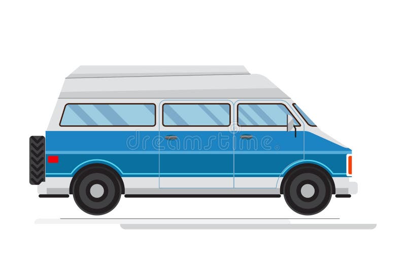 Vector Azul De Van Mini Bus Del Pasajero Ilustración del Vector ...