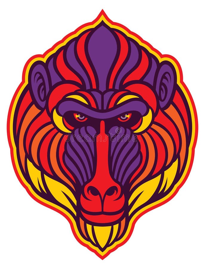 Baboon Mandrill Monkey stock vector. Illustration of fauna - 103105545