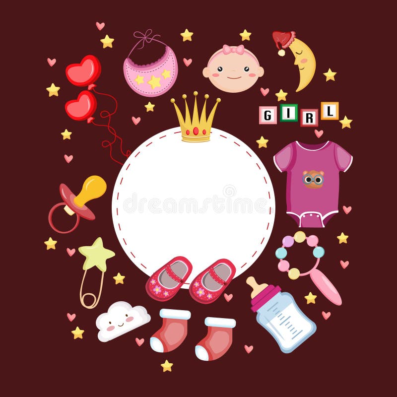 Vector a Baby Boy Banner with a Lot of Items Stock Vector ...