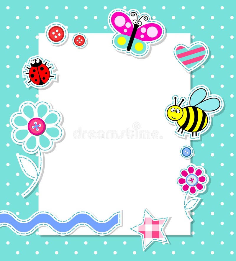 Vector Baby Boy Card with Scrapbook Elements Stock Vector ...