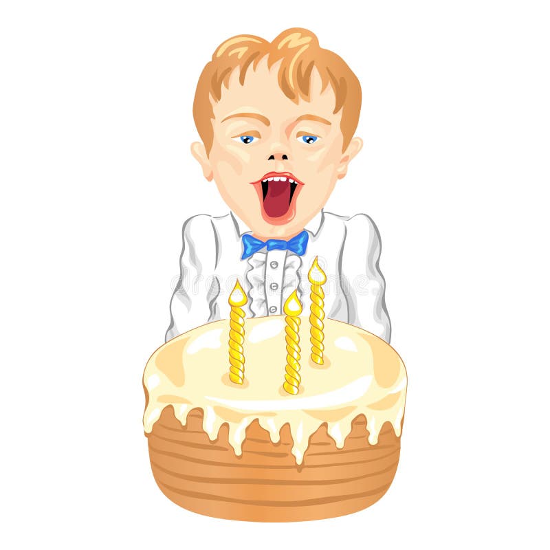 Vector Baby with cake stock vector. Illustration of cake - 22670265