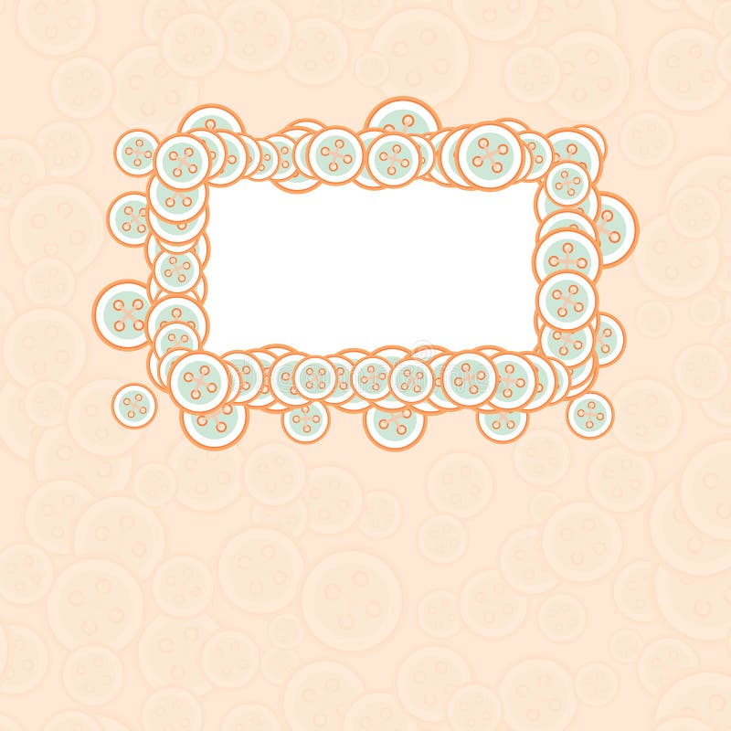 Vector Baby Card with Frame and Buttons Stock Vector - Illustration of ...