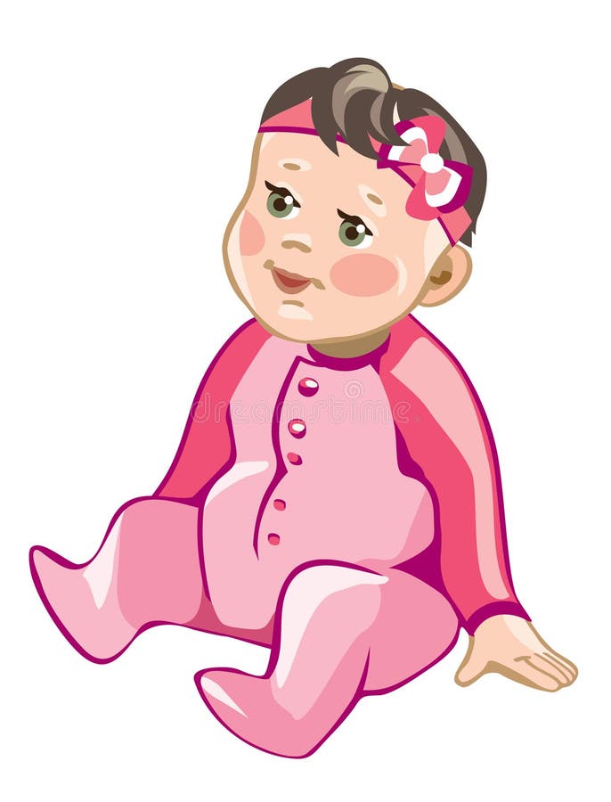 Vector baby girl stock vector. Illustration of girl - 120445598
