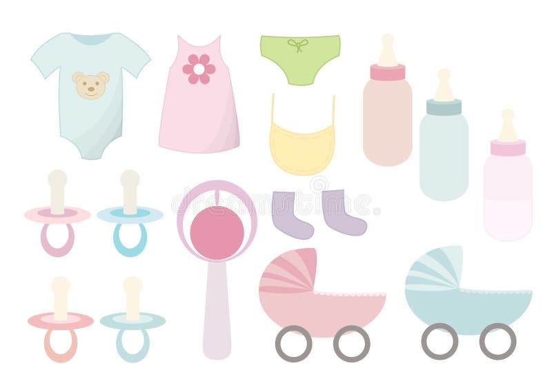 Vector baby things stock vector. Illustration of dress - 28727985