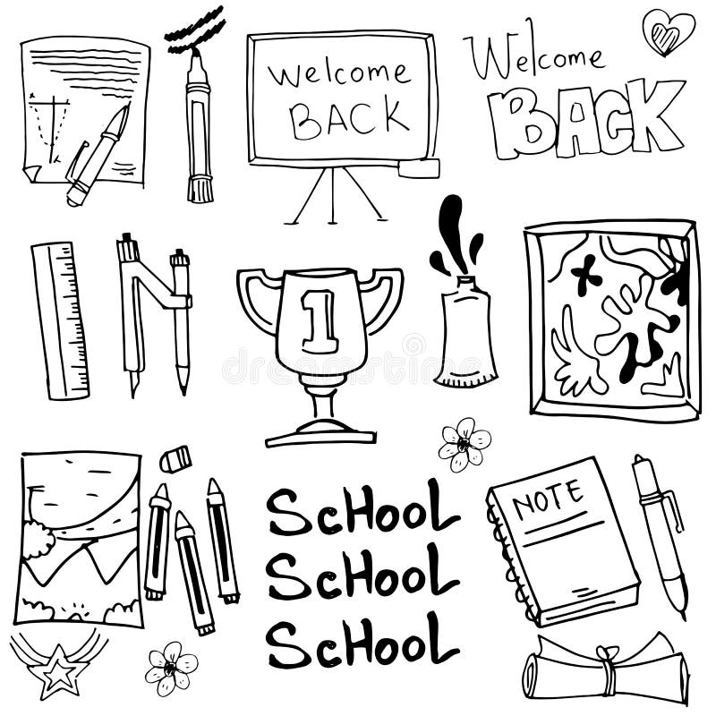 School Hand Draw Doodles Design Stock Vector - Illustration of physics ... School Hand Draw Doodles Design Stock Vector - Illustration of physics ...