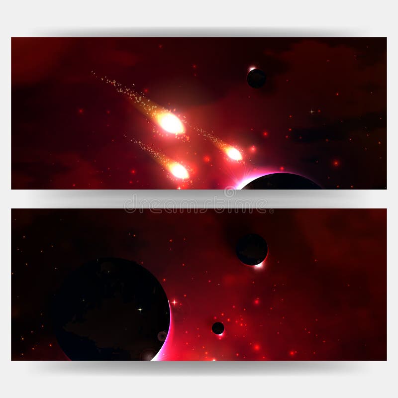 Vector Background Abstract Futuristic Space, Galaxy, Comet Stock Vector ...