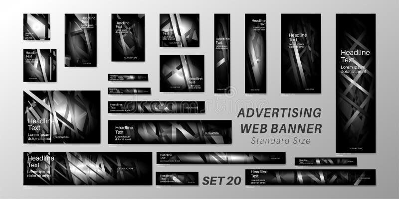 Vector Background Advertising Banner with Standard Size. Graphic Design ...