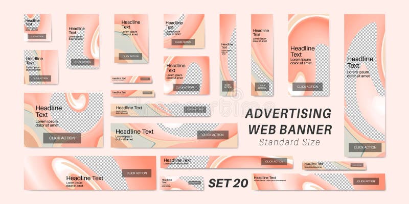 Vector Background Advertising Banner with Standard Size. Wave Design ...