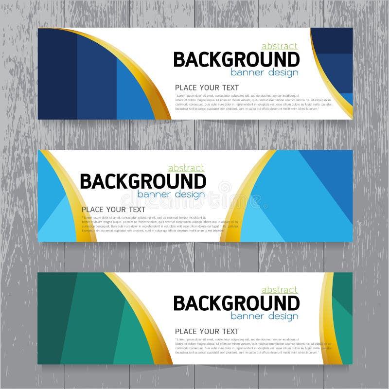 Horizontal Banner Set Collection with Various Abstract Background ...
