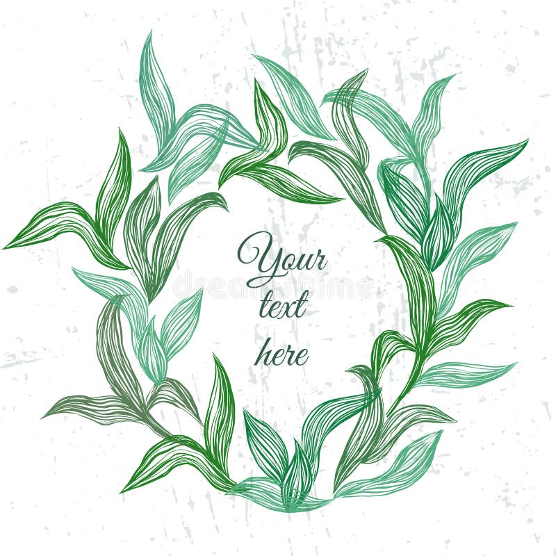 Vector Background with Beautiful Line Leaves Stock Vector ...