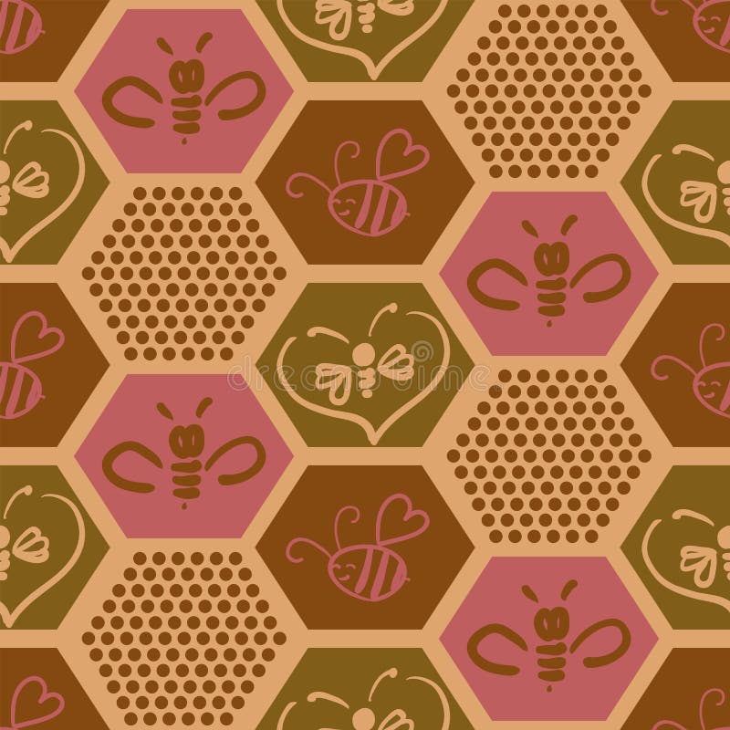 Vector Background with Bees for Your Design. Stock Vector ...