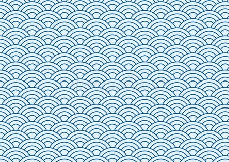 Background of Blue Japanese Wave Pattern Stock Vector - Illustration of ...