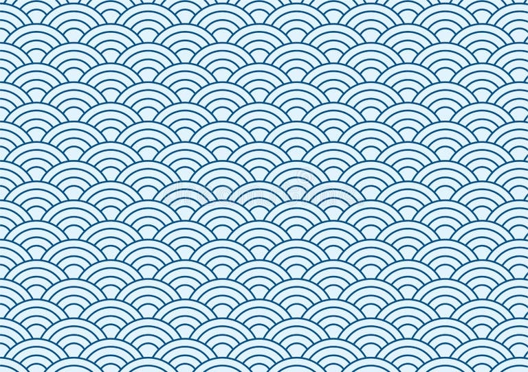 Background of Blue Japanese Wave Pattern Stock Vector - Illustration of ...