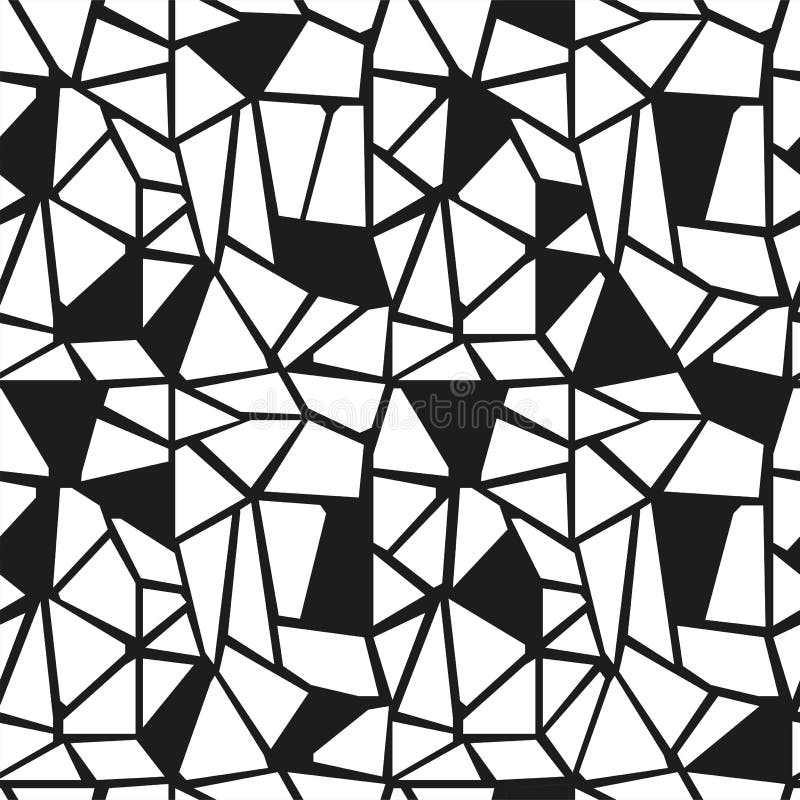 Vector Background Broken Tiles.Black and White Abstract Mosaic Seamless ...